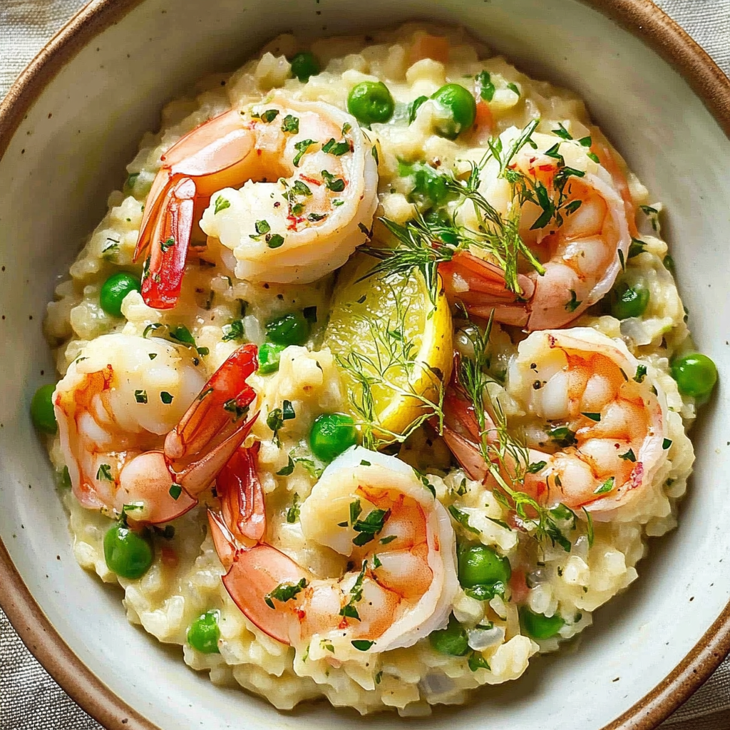 Shrimp Risotto with Peas