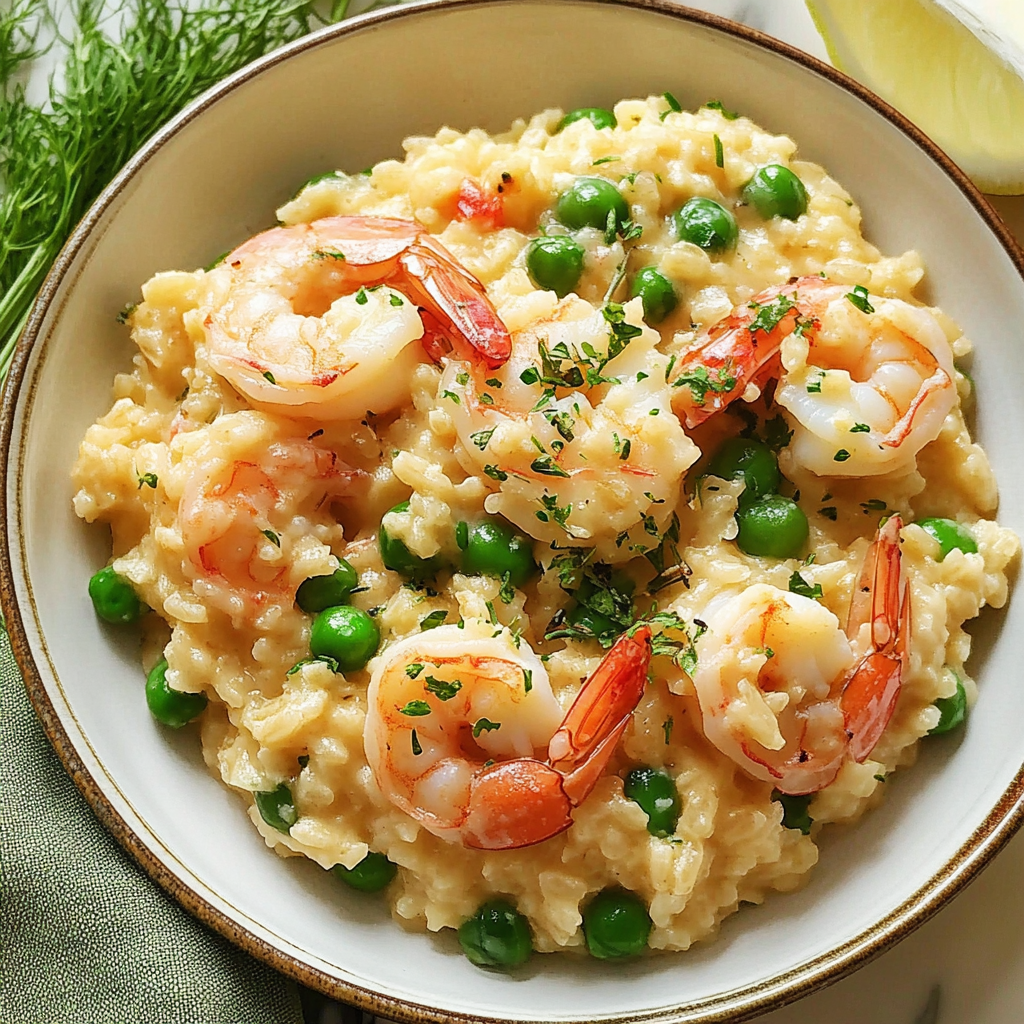 Shrimp Risotto with Peas