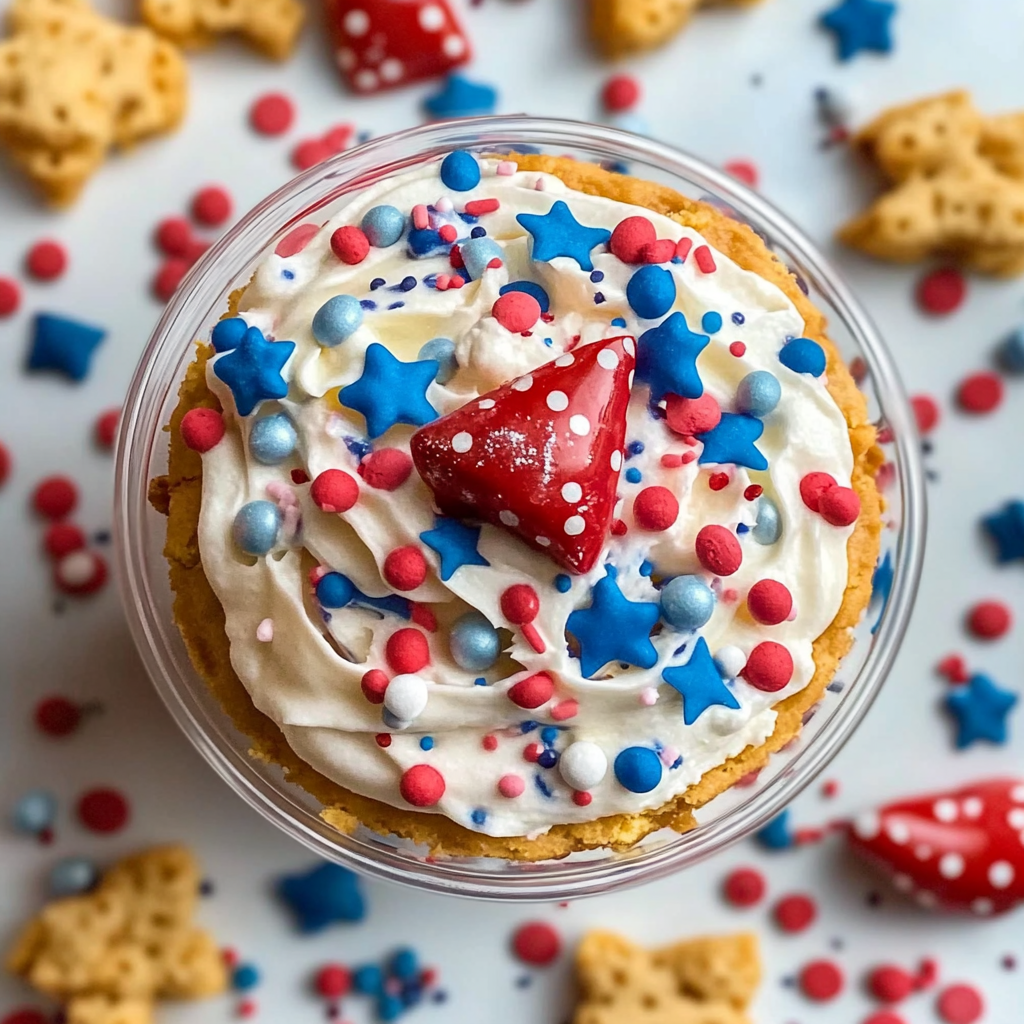Red, White and Blue Funfetti Dip