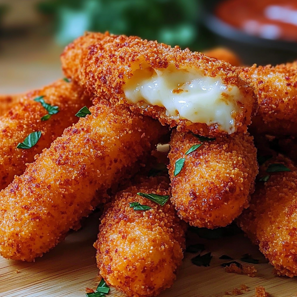 Hot Cheeto Mozzarella Sticks