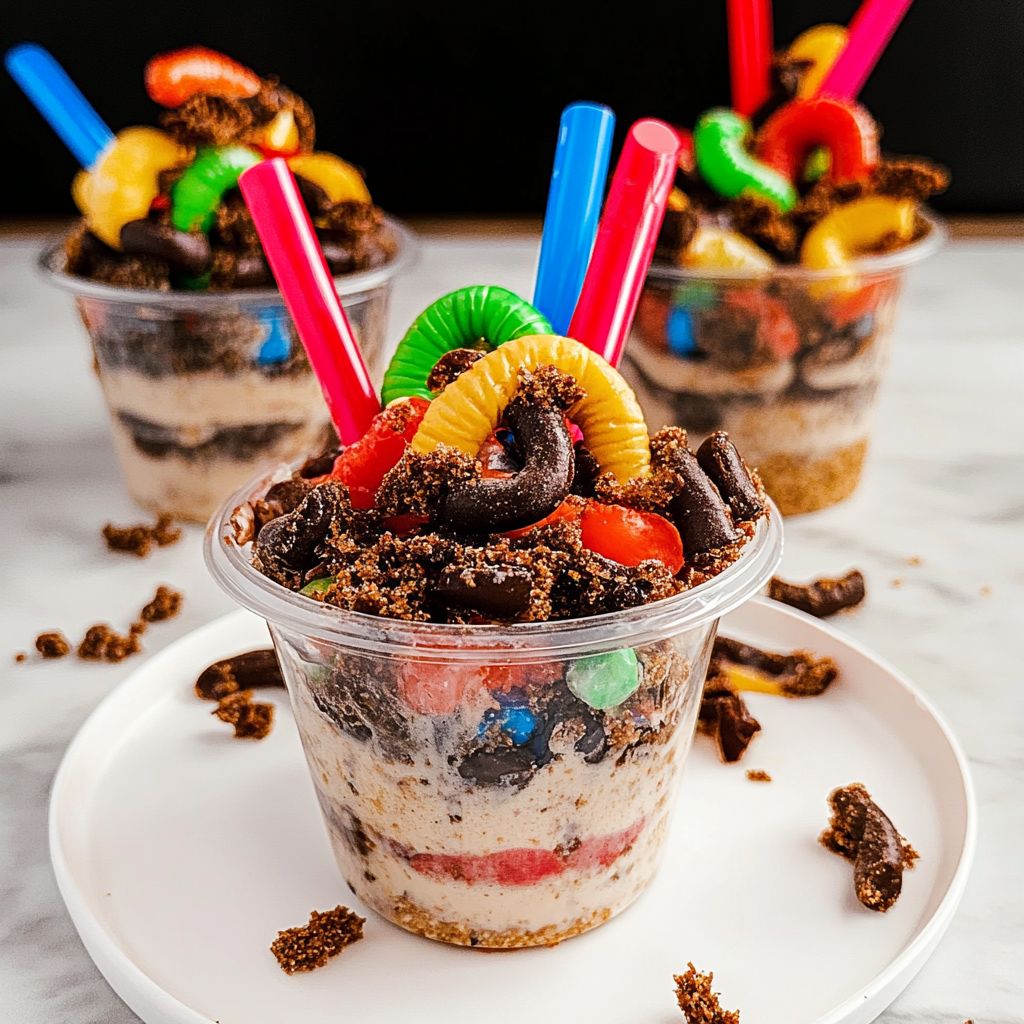 Dirt and Worms Pudding Cups