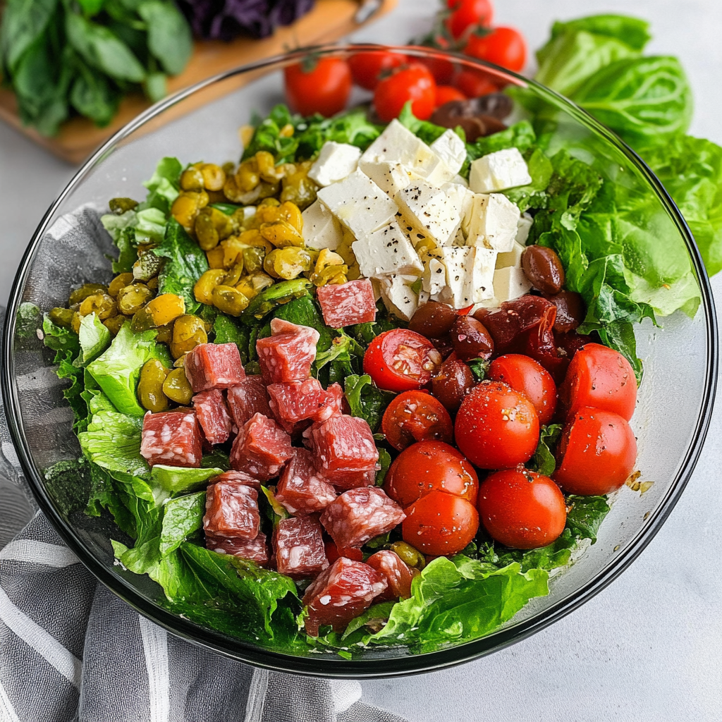 Loaded Italian Salad with Red Wine Vinaigrette